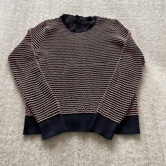 COS | Sweaters | Cos Crewneck Open Knit Sweater Top S Blue Pink | Poshmark